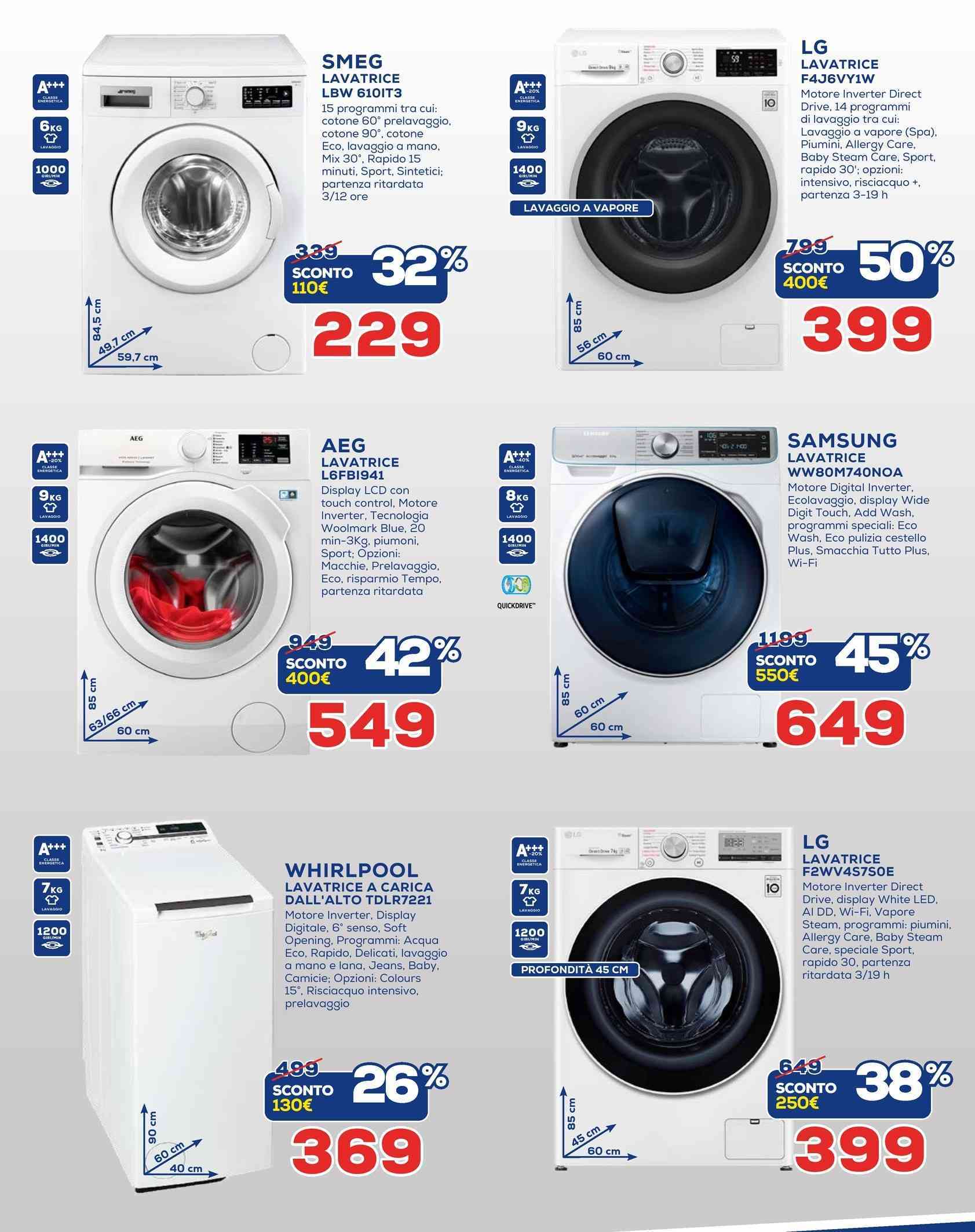 Lavatrice Whirlpool, volantini offerte, prezzi e negozi elettronica ...