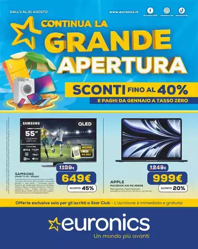Volantino Euronics: offerte in anteprima dal 5 agosto